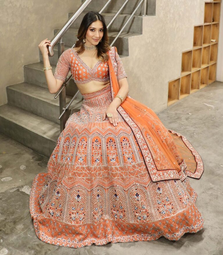 Rust Orange Bridal Lehenga Set – Dishapatil